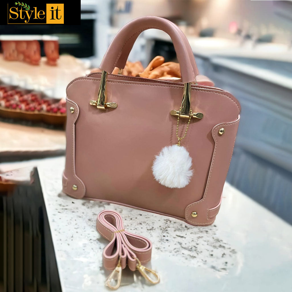 LuxeGrip Top Handle Pink HandBag